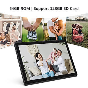 YUMKEM Tablet 10.1 inch, 4GB RAM 64GB Storage, Android 11 Go, 10 inch Android Tablets, 1280 X 800 IPS HD Display, Large Battery, Dual Camera, WiFi Only, Black