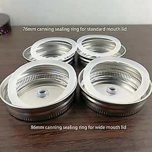 SHEYNIAN 12 Pack Rubber Seals for Glass Jars, Replacement Silicone Gasket Seal Ring, Silicone seals for 2.75 Inch / 70mm Regular Mouth Canning Jar (White)