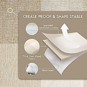 Phantoscope Pack of 2 Gingham Buffalo Check Plaid Throw Decorative Pillow Cover Outdoor Indoor Throw Pillows Farmhouse Square Pillow Cases for Home Decor Off White,18 x 18 Inches