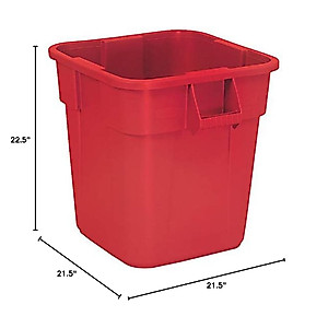 Rubbermaid 28 gal. Square Red Trash Can