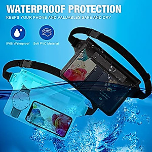 18 Pieces Waterproof Fanny Pack Waterproof Phone Pouch Bag with Waist Strap Sensitive Dry Bag Fishing Bag with Adjustable Belt for Phone Valuables for Swimming Snorkeling Boating Kayaking, 12 Colors