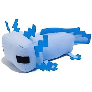 JAVICED Blue Axolot Plush Plush Stuffed Toy Soft Throw Pillow Decorations for Video Game Fans, Kids Birthday Party Favor Preferred Gift for Holidays, Birthdays(Blue Axolot)