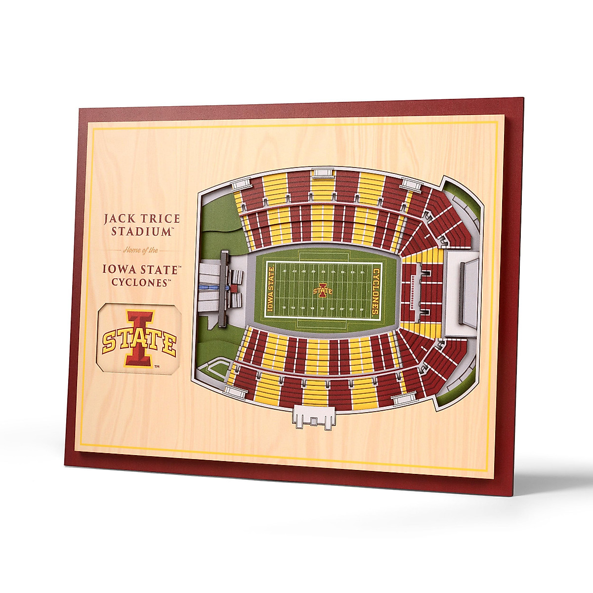 YouTheFan NCAA Iowa State Cyclones 5-Layer StadiumView 3D Wall Art - Jack Trice Stadium