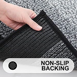 OLANLY Bathroom Rug, Extra Soft Chenille Thick Absorbent Shaggy Mat, Non-Slip Machine Wash Dry Plush Bath Mats for Bathroom, Tub and Shower (36 x 24 Inch, Black)