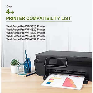 822XL Black Ink Cartridges Remanufactured Replacement for Epson 822 822 XL T822 for Workforce Pro WF-3820 WF-4830 WF-4820 WF-4833 WF-4834 Printer