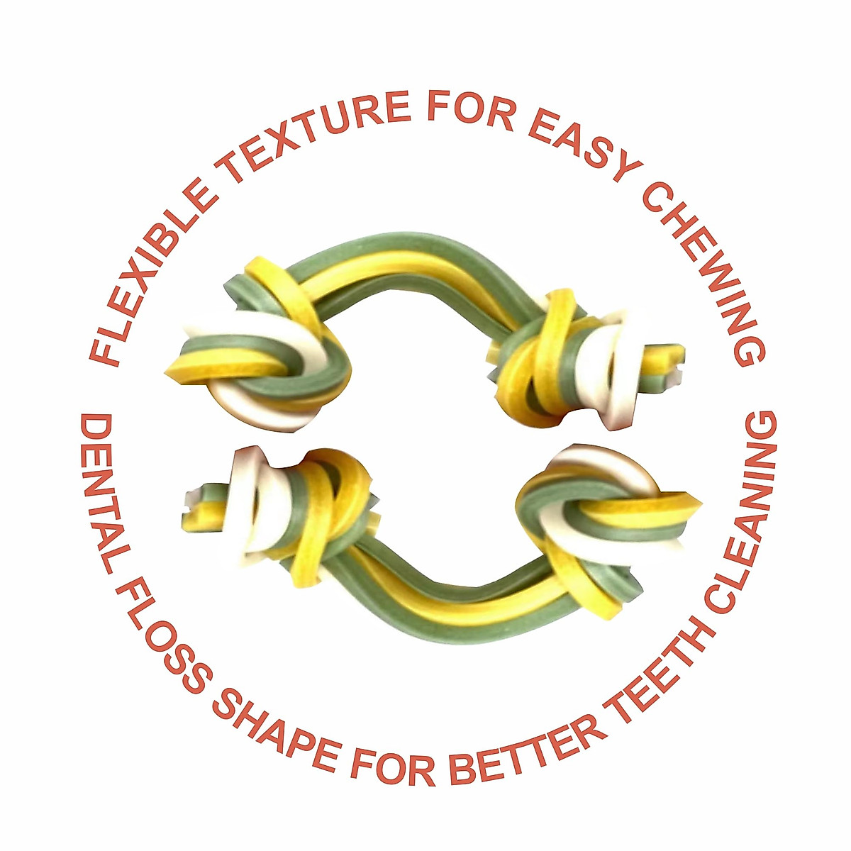 LuvChew Rawhide Free Triple Dental Floss Treats Medium 5pcs/Bag