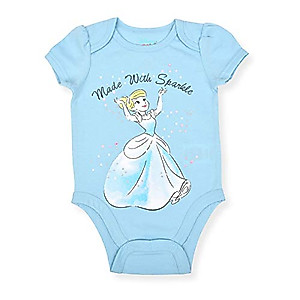 Disney Princess 5-Pack Girls Leotard Bodysuits for Infants and Newborn Babys