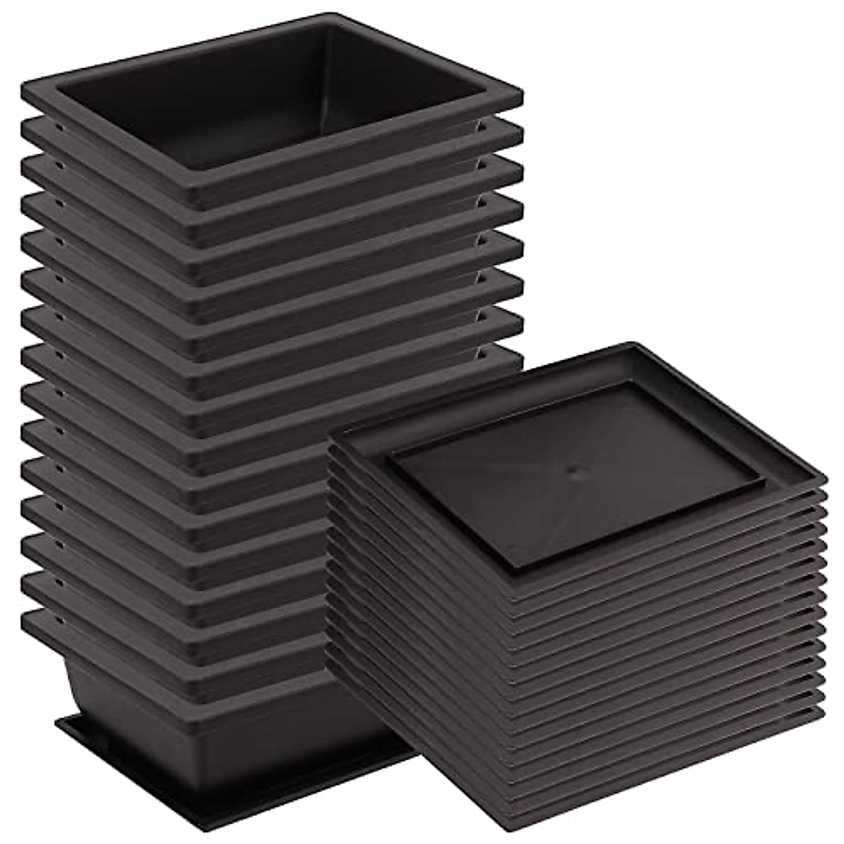 MOUYAT 15 PCS 6.5 Inch Bonsai Training Pots, Rectangular Plastic Bonsai Tree Growing Large Planter Pot for Plants, Garden, Yard, Office, Balcony, Home Decoration