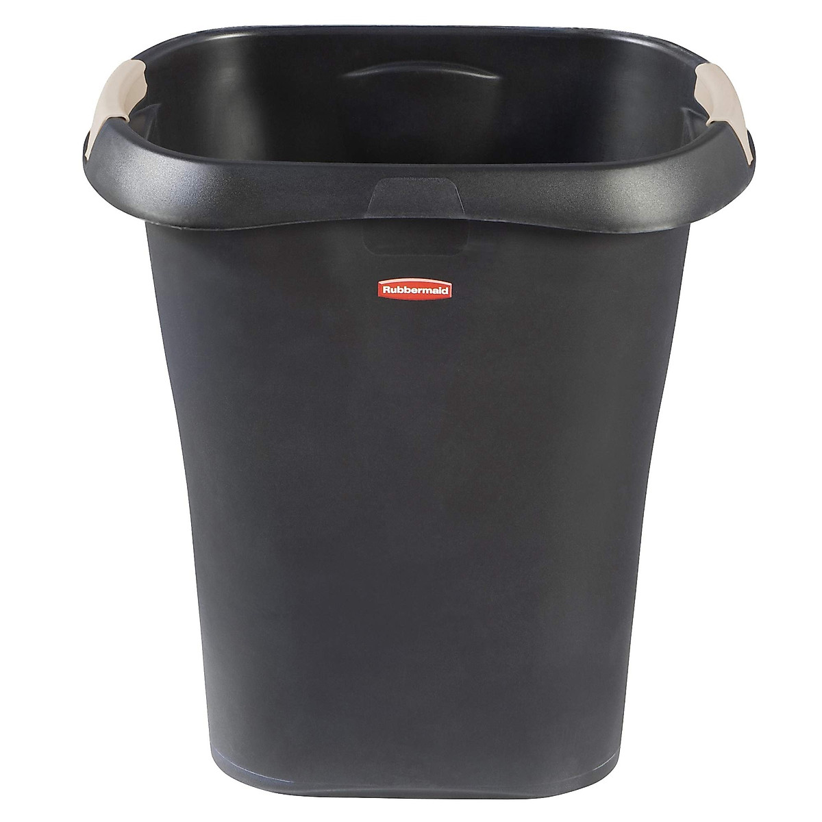 Rubbermaid Open Waste Basket, 32-Court/8-Gallon, Black, Garbage Container Bin for Kids/Adults, Fits under Desk for Kitchen/Home/Office/Bathroom/Dorm
