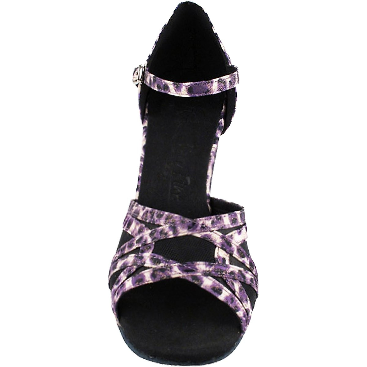 Women's Ballroom Dance Shoes Tango Wedding Salsa Dance Shoes Purple Leopard & Black Mesh Sera1398EB Comfortable - Very Fine 2.5" Heel 7.5 M US [Bundle of 5]
