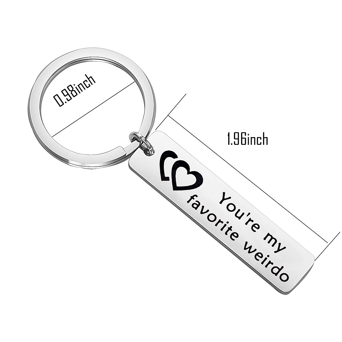 BNQL You're My Favourite Weirdo Keychain Funny Valentines Keychain Gift for Him or Her