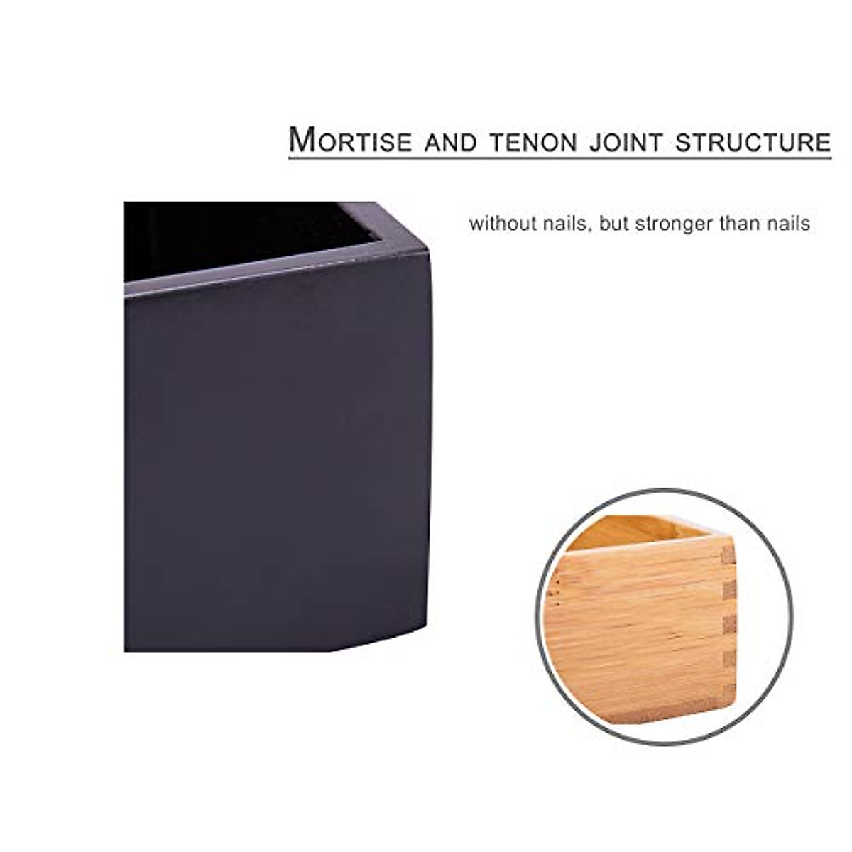 Sansnow Black Boxes Drawer Organizer Bamboo Organizer Boxes Set of 3 Black