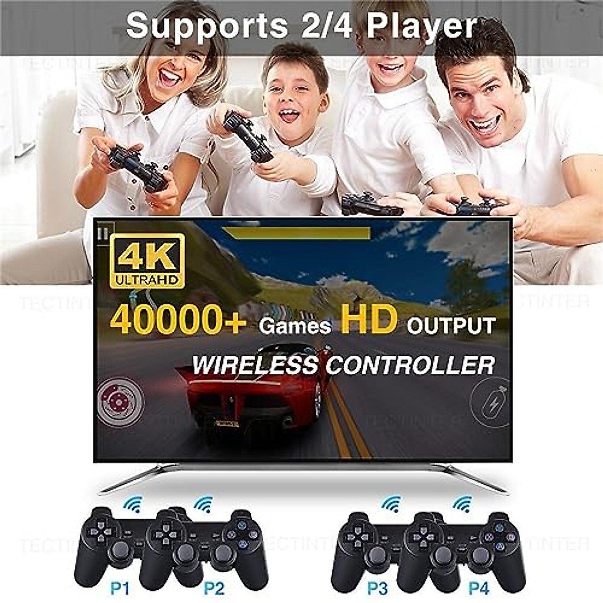 G11 Pro Game Box 4K HD TV Game Stick Video Game Console 256G Built in 60000+ Retro Games Portable Game Player Wireless Gamepad (256G 60000+Games)