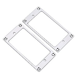 2Pcs Pickup Frame Mounting Rings Metal Humbucker Pickup Ring Electric Guitars Replacement Parts(Silver)