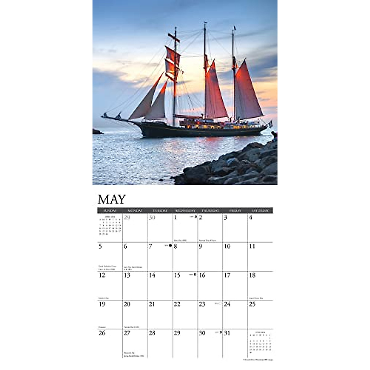 Willow Creek Press Sailing Monthly 2024 Wall Calendar (12" x 12")