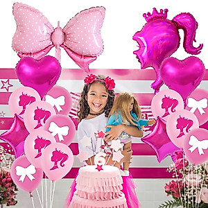 Pink Girl Balloons, Girls Birthday Balloons, Princess Birthday Party Supplies, Hot Pink Balloons Set for Girls Birthday Party, Princess Themed Party, Makeup Party Decorations, Spa Party Supplies
