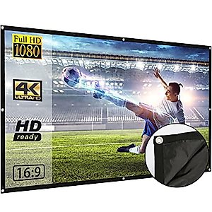OWLENZ 100" New Upgraded Portable Projector Screen Anti Crease 16:9 4K HD Video Film Projection Screen Support Front Projection