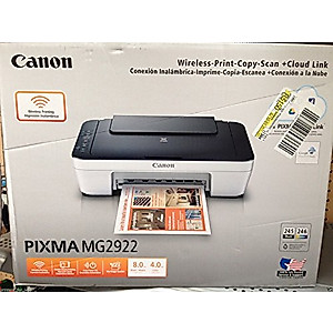Canon PIXMA MG2922 Wireless All-in-One Inkjet Printer, 4800 x 600 dpi - Blue Finish