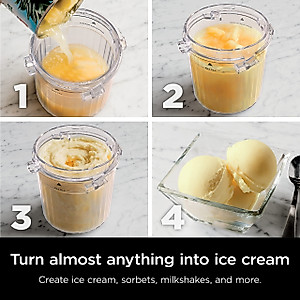 Ninja CREAMi Breeze Pints 2 Pack, Compatible with NC100 & NC200 Series CREAMi Ice Cream Makers, Genuine Ninja Pint, BPA-Free & Dishwasher Safe, Grey Lids, 1 Pint Each, Clear/Grey, XSKNC1PNT2