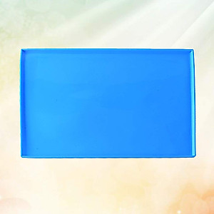 Hemoton Swiss Roll Cake Mat Flexible Baking Tray Jelly Roll Pan Silicone Cookies Mold Bakeware (Blue)