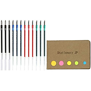 SXR-80-07 Refills for Jetstreem Ballpoint Pen, 0.7mm, 4 Colors, 12-Pack, Sticky Notes Value Set
