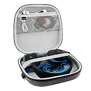 Geekria Shield Headphones Case Compatible with Logitech G430, G432, G230, G933S, G633, G633, G35 Gaming Headsets Case, Replacement Hard Shell Travel Carrying Bag with Cable Storage (Dark Grey)