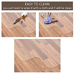 HOMEK Office Chair Mat for Hardwood Floor, 48” x 36” Clear Desk Chair Mat for Hard Floors, Easy Glide Floor Protector Mat for Chairs