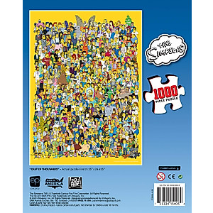 USAOPOLY The Simpsons Cast of Thousands 1000 Piece Jigsaw Puzzle | Officially Licensed Simpsons Merchandise | Collectible Puzzle Featuring Favorite Simpsons Characters from 20th Century Fox, Yellow