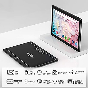 ZONKO Tablet 10.1 Inch Android Tablet with 2GB RAM+32GB ROM+128GB Expandable Storage, Dual Sim Card Slot for 3G Phone Call, Support WiFi, Bluetooth, GPS(Black)