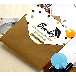 SUPREME IMPRESSION Graduation Thank you Cards 2024 with Envelopes, Attractive Graduation Greeting Cards 2024 Pack of 24 Graduation Cap Thank you Notes Card Set