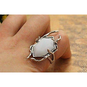 The Hobbit Thranduil ring white stone ring Mirkwood elf King ring LOTR ring (7)