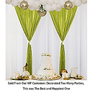 Lime Green Sequin Curtains 2 Panels 2FTx8FT Baby Shower Backdrop Glitter Backdrop Sequin Backdrop for Wedding