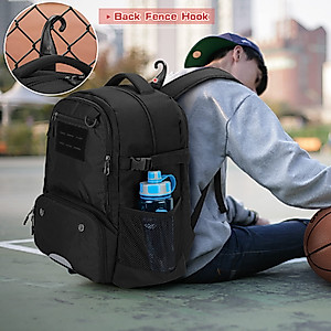 DSLEAF Basketball Bag, Soccer Backpack with Ball Compartment & Shoe Compartment for Basketball, Soccer, Volleyball Sports