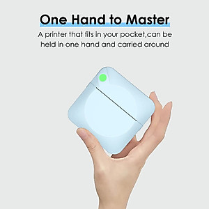 Wisoqu Mini Printer Pocket Mini Printer,200DPI Resolution Thermal Printing Ergonomic Printer,Wireless Mobile Photo Mini Printer Compatible with Android and iOS(Blue)