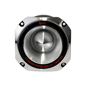 VOYZ Super Tweeter Speaker Titanium Diaphragm 4-8 ohms 500 Watt Super Tweeter 4” Super Horn Heavy Duty Chrome Finish with Crossover Capacitor (1 Pair)