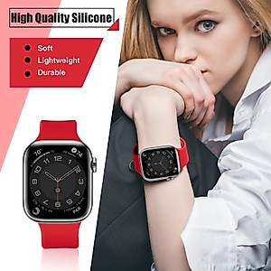 THWALK 6 Pack Bands Compatible with Apple Watch Band 40mm 41mm 42mm 44mm 45mm 46mm 49mm iWatch Silicone Band Ultra 2/Ultra SE Series 10/9/8/7/6/5/4 for Women Men (40/41/42mm S/M, Black/White/Red/Abyss Blue/Clover/Starlight)