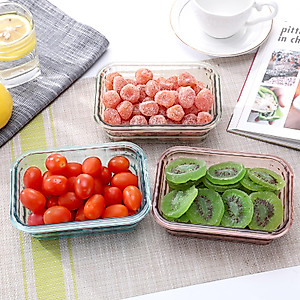 Taiuloo Set of 3 Food Storage Container, BPA Free Salad Bowls with Lids, Salad Lunch Container To Go with Handle, Plastic Meal Prep Storage Containers for Snacks, Fruits, Pink