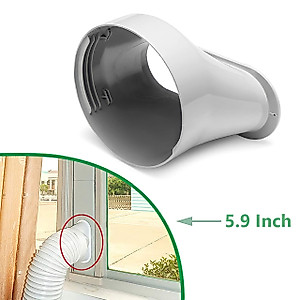 Connector for Connecting Window Sealing Plate with Oval Vent and Air-Conditioning Exhaust Hose with Dia 5.9'', Air Conditioner Exhaust Hose Adapter,Portable Exhaust Hose Tube Connector