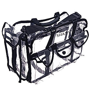 SHANY Clear Makeup Bag, Pro Mua rectangular Bag with Shoulder Strap, Large