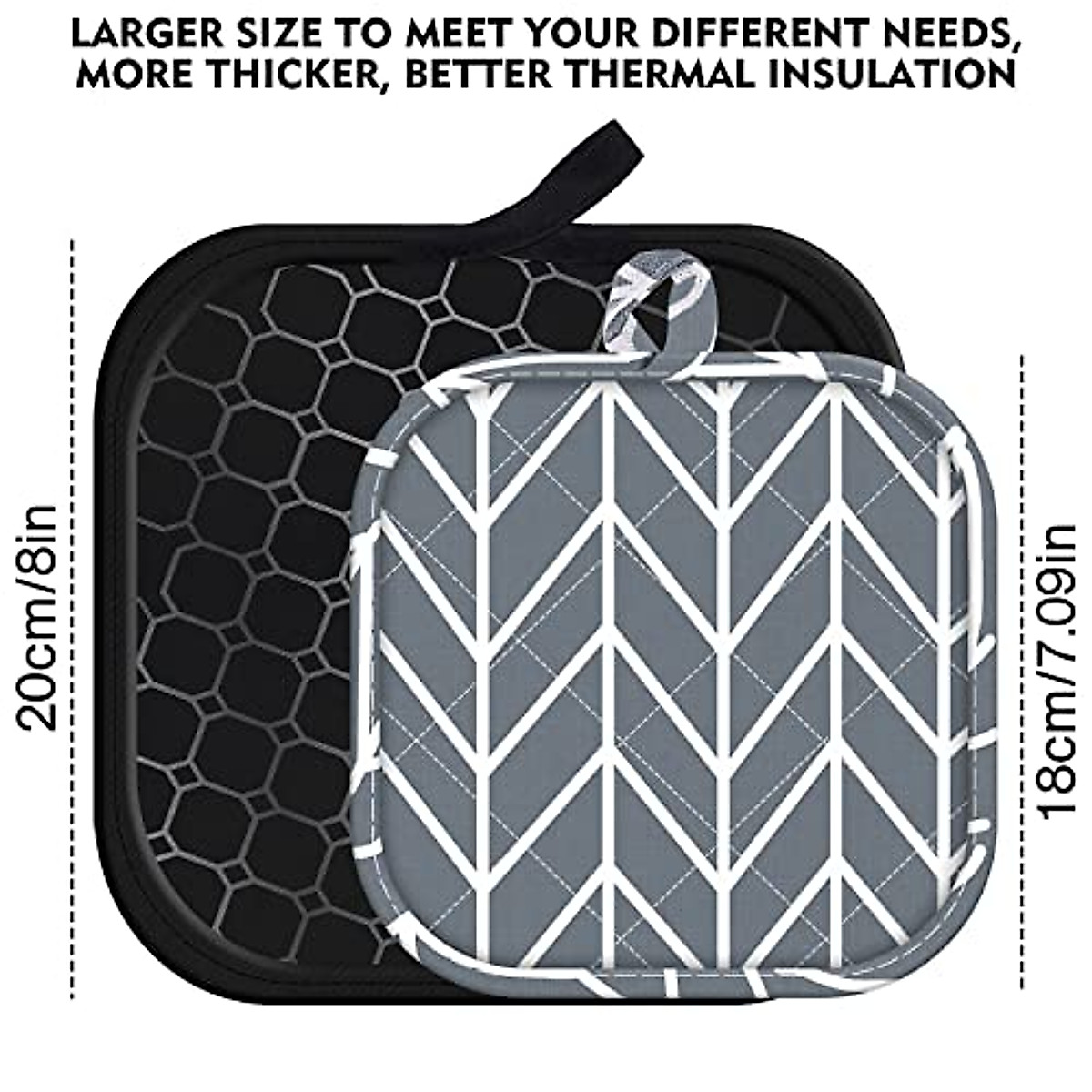 4 Pack Hot Pads for Kitchen Pot Holders for Kitchen Heat Resistant Oven Mitts and Pot Holders Sets Oven Terry Cloth Hot Pads Pot Holders for Cooking Baking