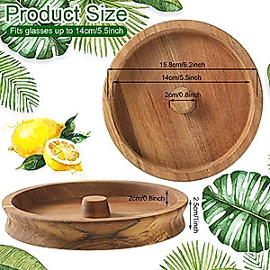 Yaomiao 2 Pcs Margarita Salt Rimmer Wood Glass Rimmer Glass Rimming Salts and Sugars for Wide Glasses up to 5.5 Inches