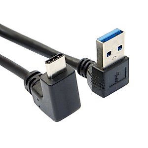 cablecc USB 3.1 USB-C Up Down Angled to 90 Degree Down Angled A Male Data Cable for Tablet Phone