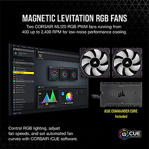 Corsair iCUE 4000X RGB Mid-Tower ATX PC Case - BlackCorsair iCUE H100i Elite Capellix Liquid CPU Cooler