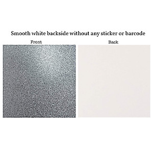 Crafasso 12" x 12" 300gms Heavy & Premium Glitter cardstock, 15 Sheets, Silver