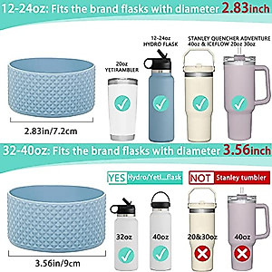 WK IEASON Protective Silicone Base Boot for Hydro Flask 32OZ 40OZ Wide Mouth, Anti-Slip Silicone Sleeve Cover Bumper for Owala Freesip/Flip/Twist 40OZ Flask Water Bottle-3.56inch Bottom Diameter
