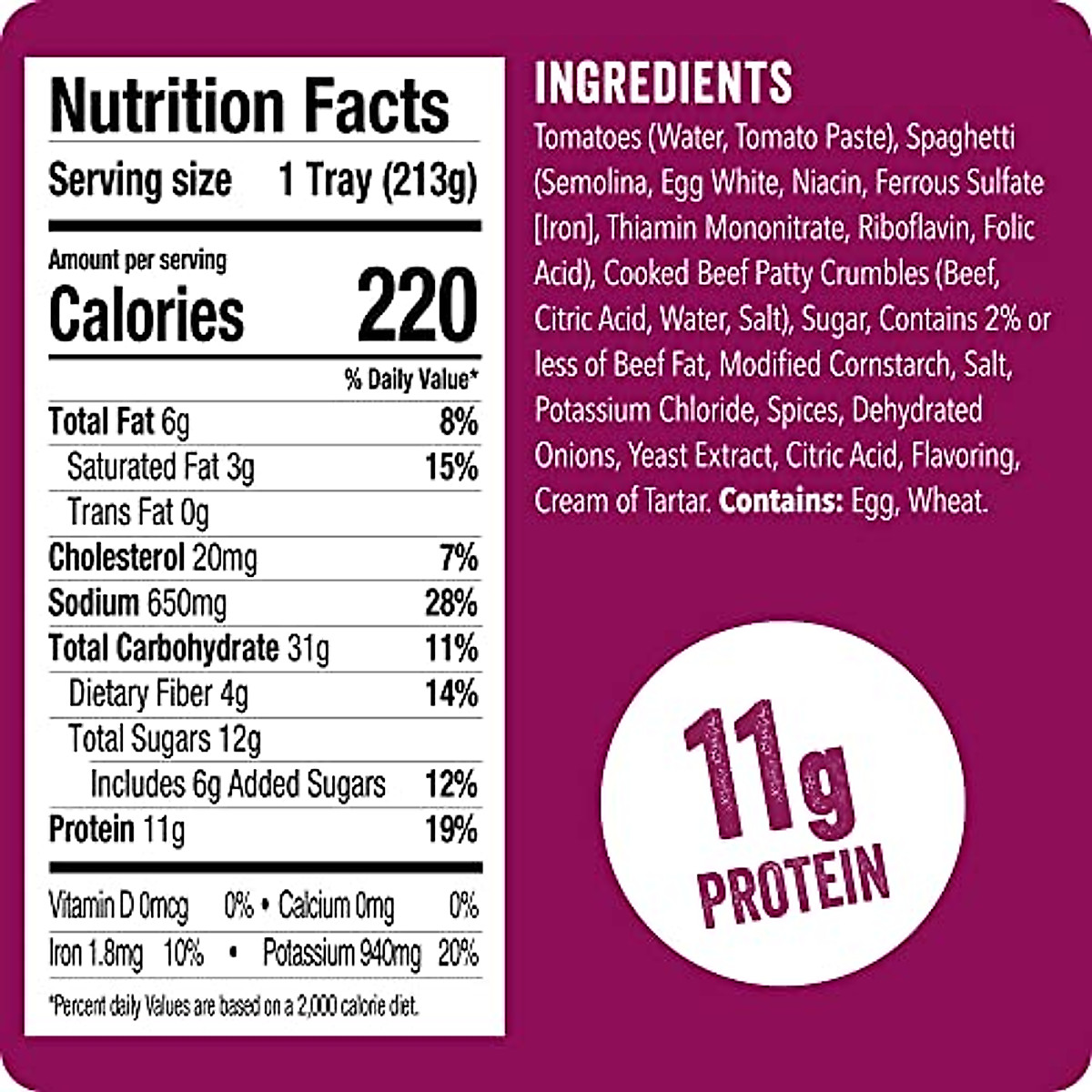 HORMEL COMPLEATS Spaghetti & Meat Sauce Microwave Tray, 7.5 oz. (7 Pack)