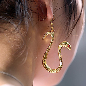 OfficialOtaku One Pair of Boa Hancock Pirate Empress Gold Snake Cosplay Earrings