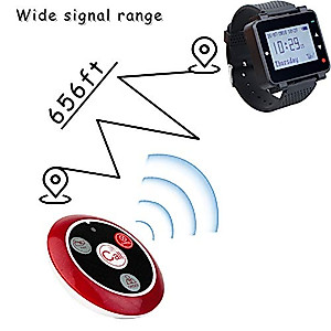 Retekess T128 Restaurant Pager System,Wireless Caregiver Call System,10 4-Key Waterproof Alert Call Buttons for Waiter,Customer,Staff,Caregiver