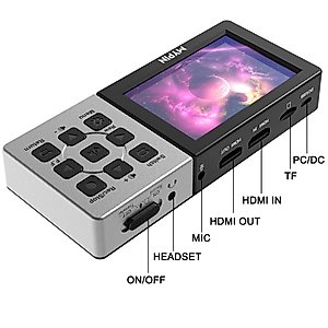 1080P@60fps Capture Card with 3.5 Inch LCD and Remote Control, HDMI Video Recorder for PS4, Xbox One,LiveTV,DVR, Support Playback/Schedule Recording/Mic in(Without PC)