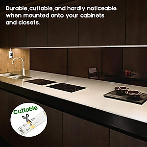 Amagle LED Motion Sensor Strip Closet Light USB Rechargeable Dual Mode PIR Activated Under Bed Counter Cabinet Lighting Staircase Stair Night Lights for Indoor Bedroom Kitchen Hallway White 3.2FT